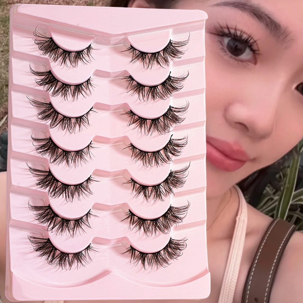 7-pairs-Cat-eye-Eyelashes-3D-Natural-False-Lashes-Fluffy-Soft-Cross ...