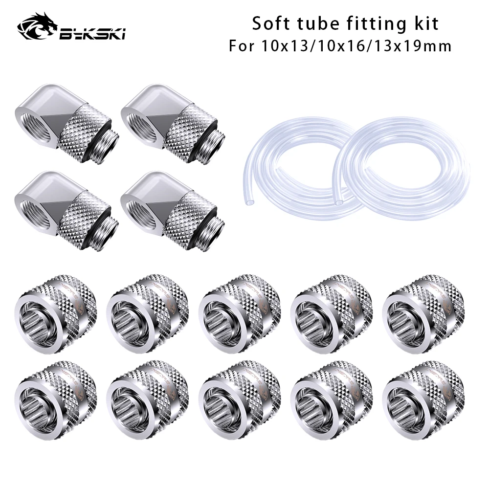 Bykski Soft Tube Fitting Combo Kit For OD10x13/10x16/13x19mm Hose Pipe ...