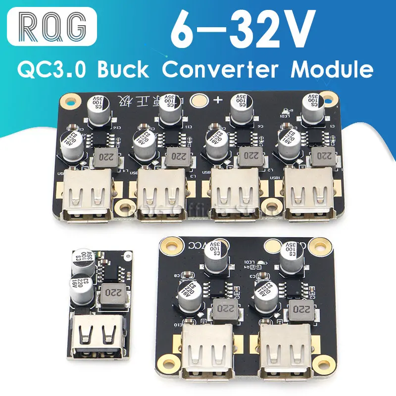 USB QC3.0 QC2.0 DC-DC Buck Converter Charging Step Down Module 6-32V 9V 12V 24V to Fast Quick ...
