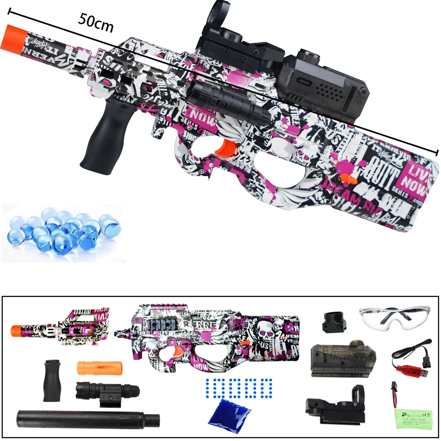 Christmas-present-New-P90-Electric-Luminescent-Water-Ball-Beads-Gun ...