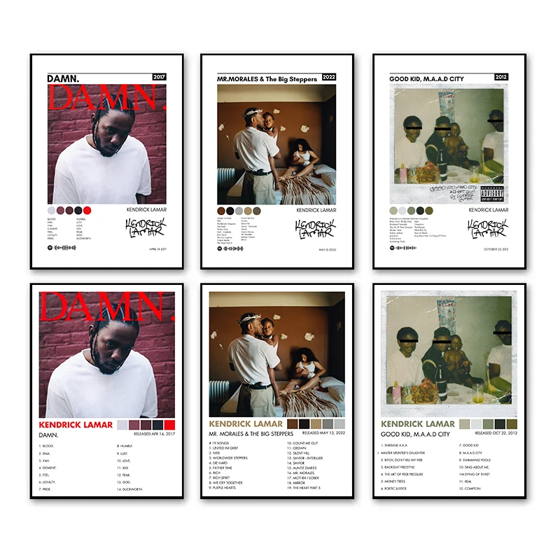 Rapper-Kendrick-Lamar-Album-Cover-Track-List-Posters-and-Prints-Canvas ...