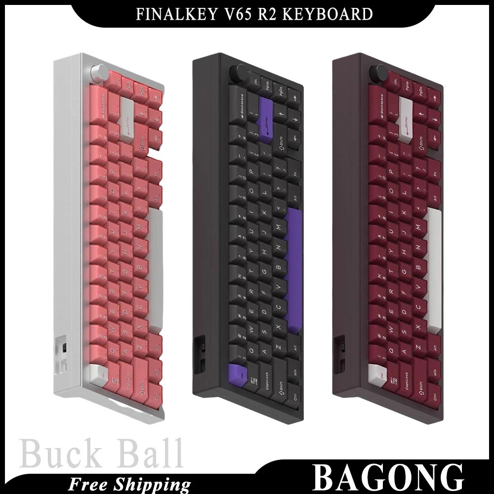 Finalkey-Keyboard-V65-R2-66-tombol-paduan-aluminium-Mode-ganda-kabel ...