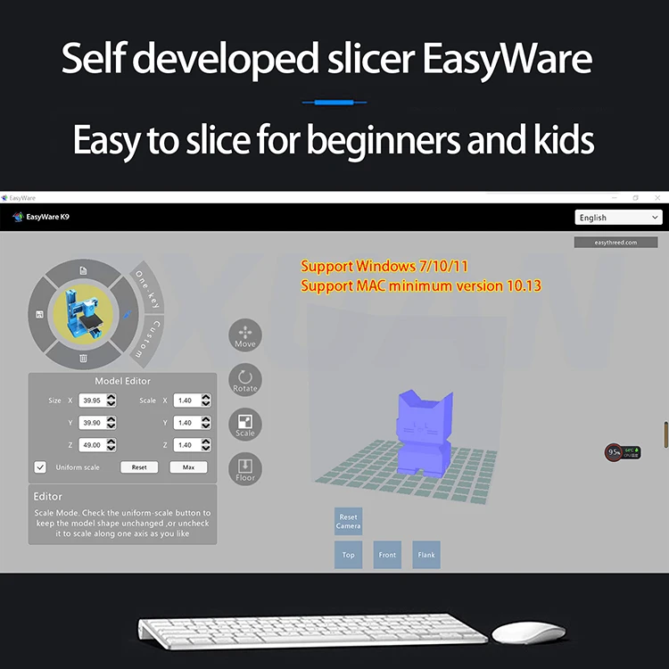 Easythreed K9 Mini 3D Printer for Household Education & Students with 1.75mm 0.4mm Nozzle/CE ...