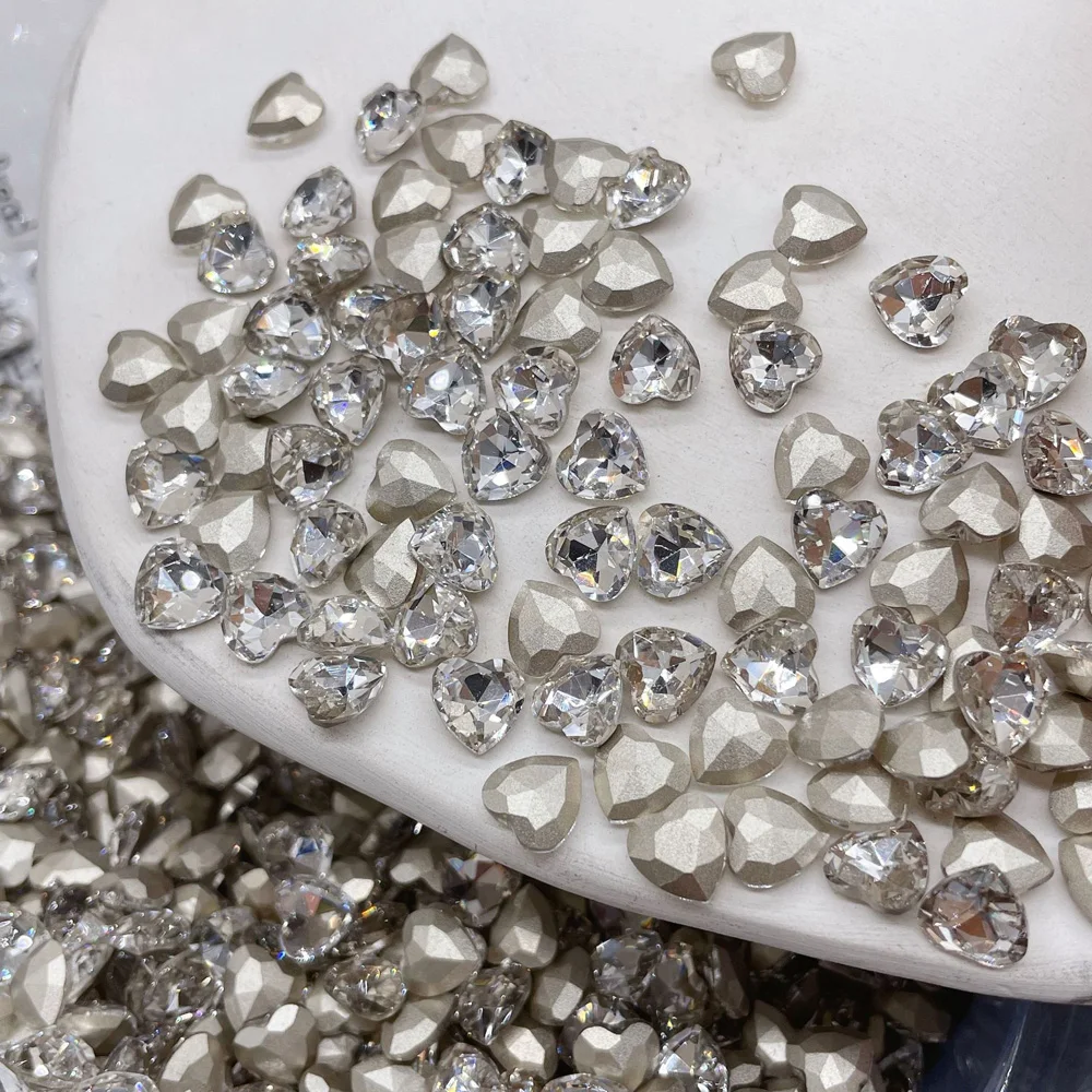 20pcs Point Bottom Nail Art Charm Shiny Crystal Moonlight Irregular ...