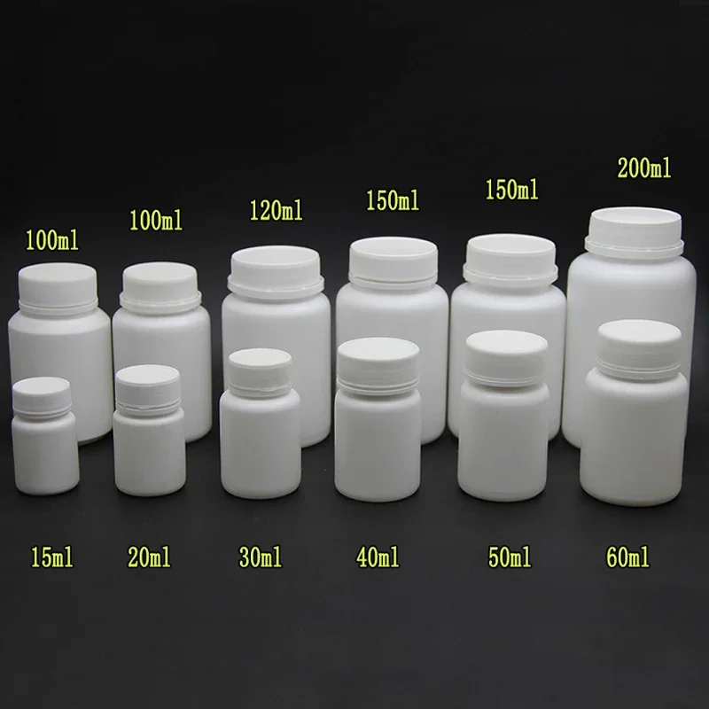 10Pcs-15ml-20ml-30ml-50ml-60ml-100ml-White-Refillable-Seal-Bottles ...