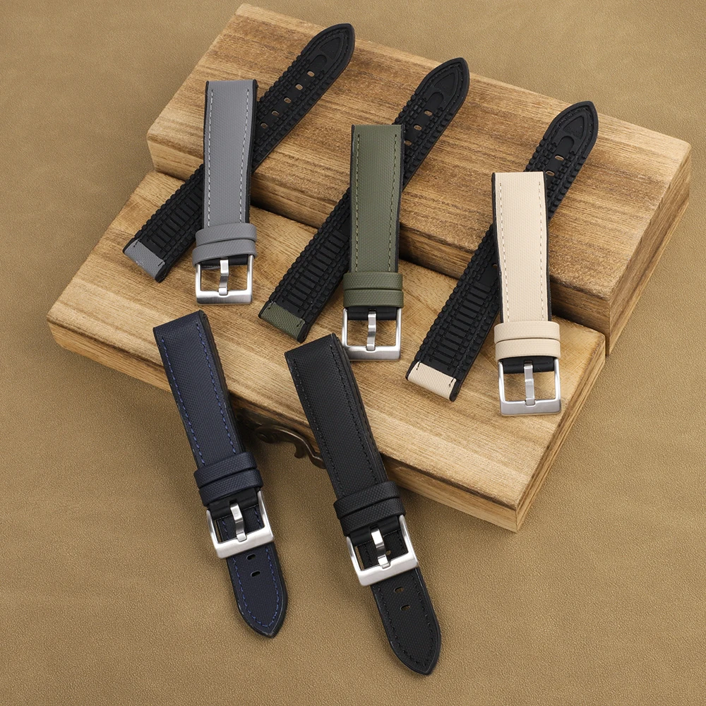 Waterproof Sailcloth Watch Band 18mm 20mm 22mm Oxford Canvas Watch ...