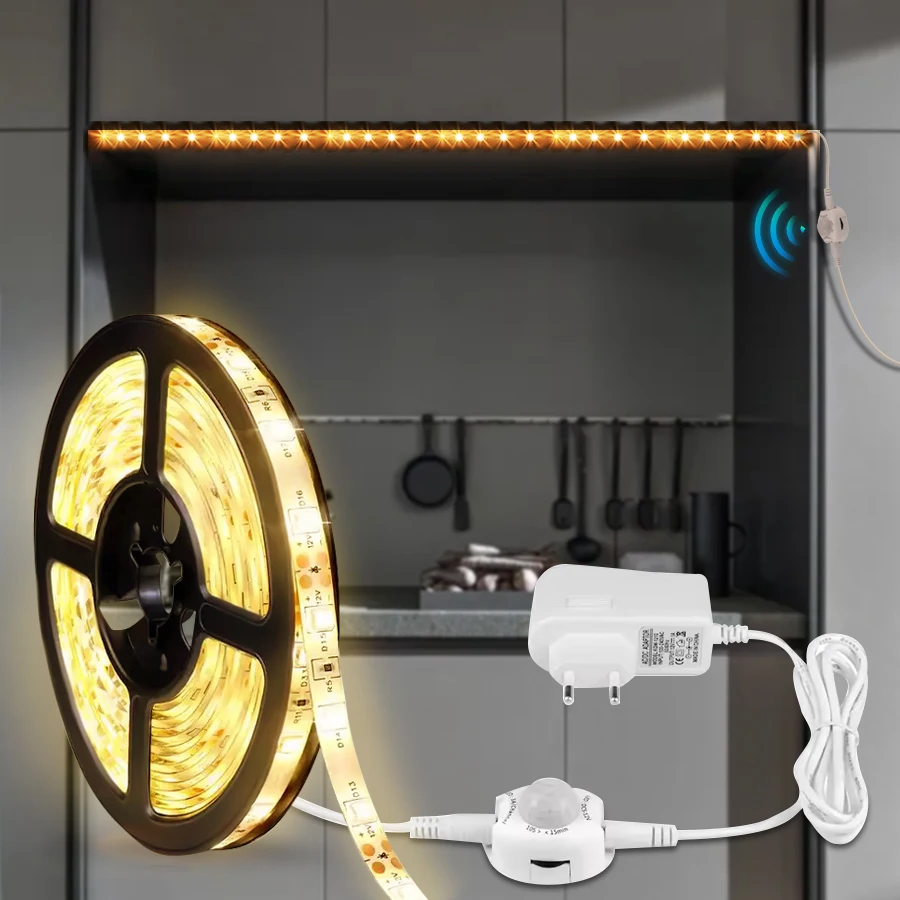 1M-5M-PIR-Motion-Sensor-12V-LED-Strip-Light-Auto-On-Off-Human-Body ...