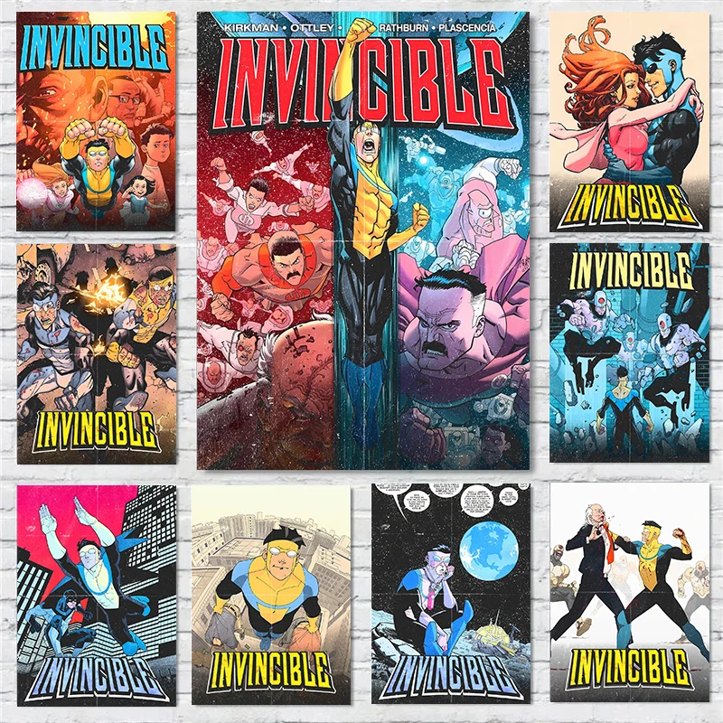 Superhero Comic I-Invincible Posters Comic Book Style Prints Canvas ...
