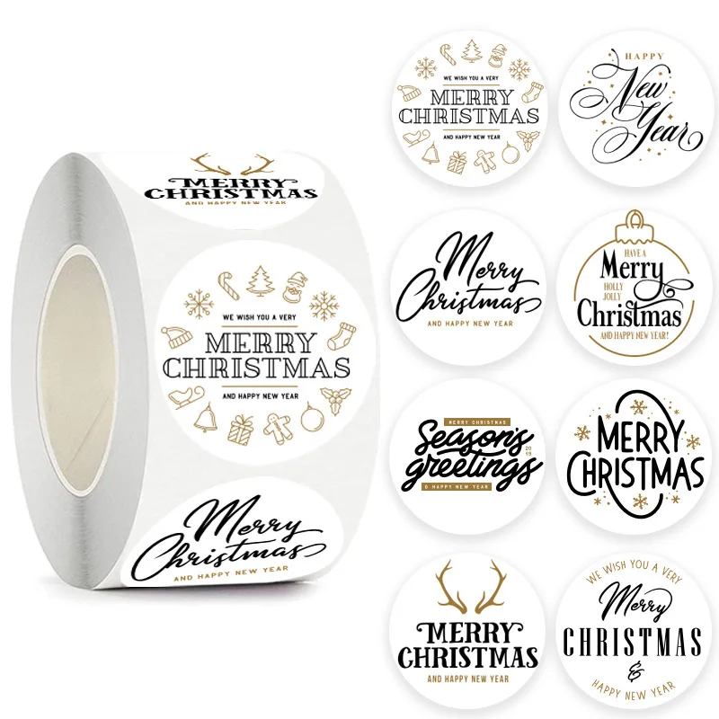100-500pcs-Merry-Christmas-Sticker-Christmas-Party-Decoration-Gift-Box ...