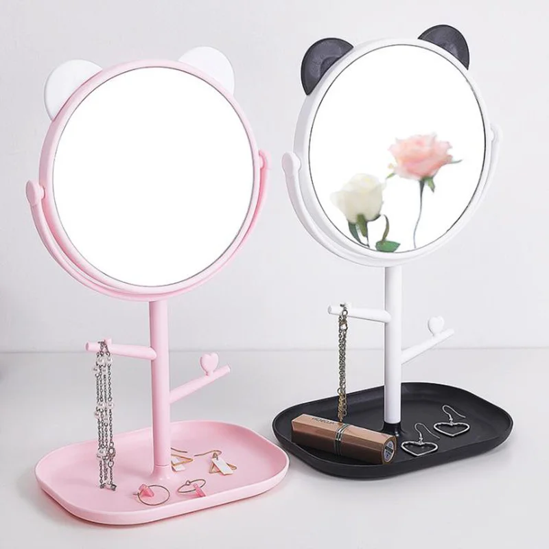 Cute-Cat-Ear-Makeup-Mirror-With-Jewelry-Rack-Holder-360-Rotation-Table ...