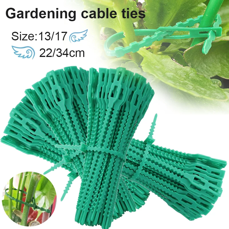 100-10PCS-13-17-22cm-Adjustable-Plastic-Plant-Ties-Reusable-Bush ...
