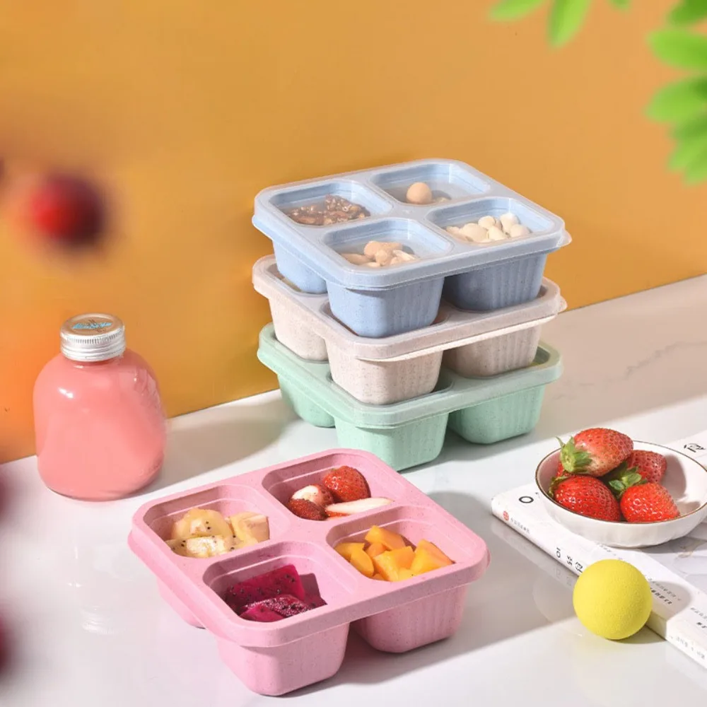 Reusable-Snack-Dim-Sum-Nut-Candy-Box-Four-Grid-with-Cover-Lunch-Box ...