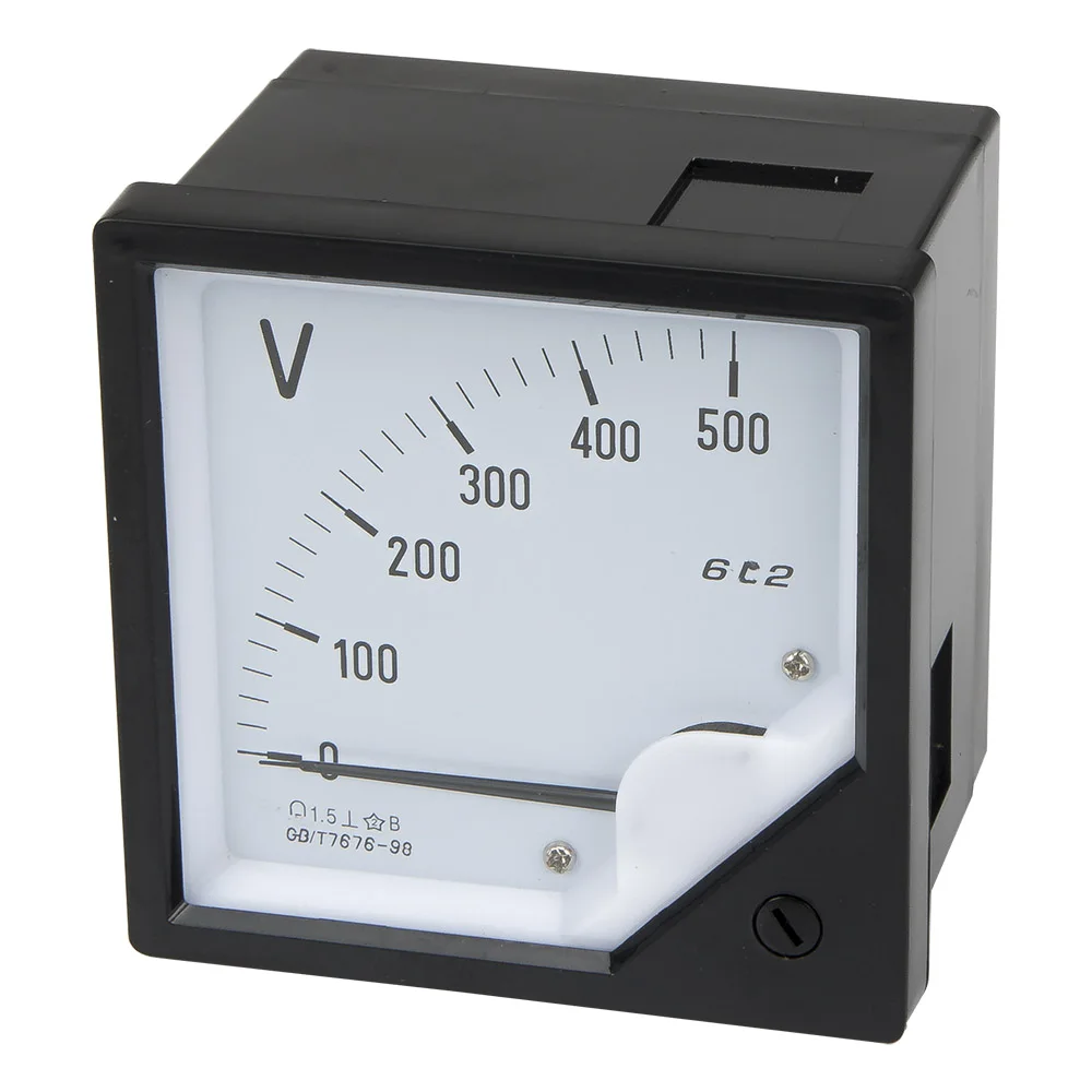6C2-V pointer DC voltmeter analog volt meter 80mm x 80mm size 5V 50V ...