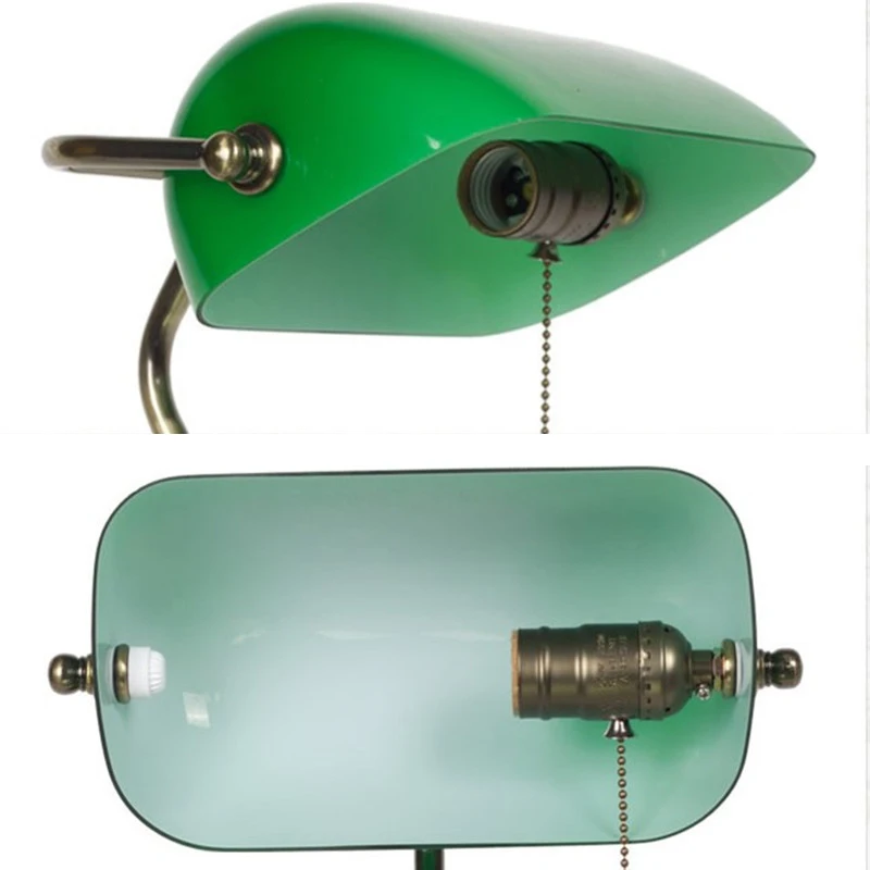 Green Glass Bankers Lamp Shade Replacement Antique Lamp Traditional ...