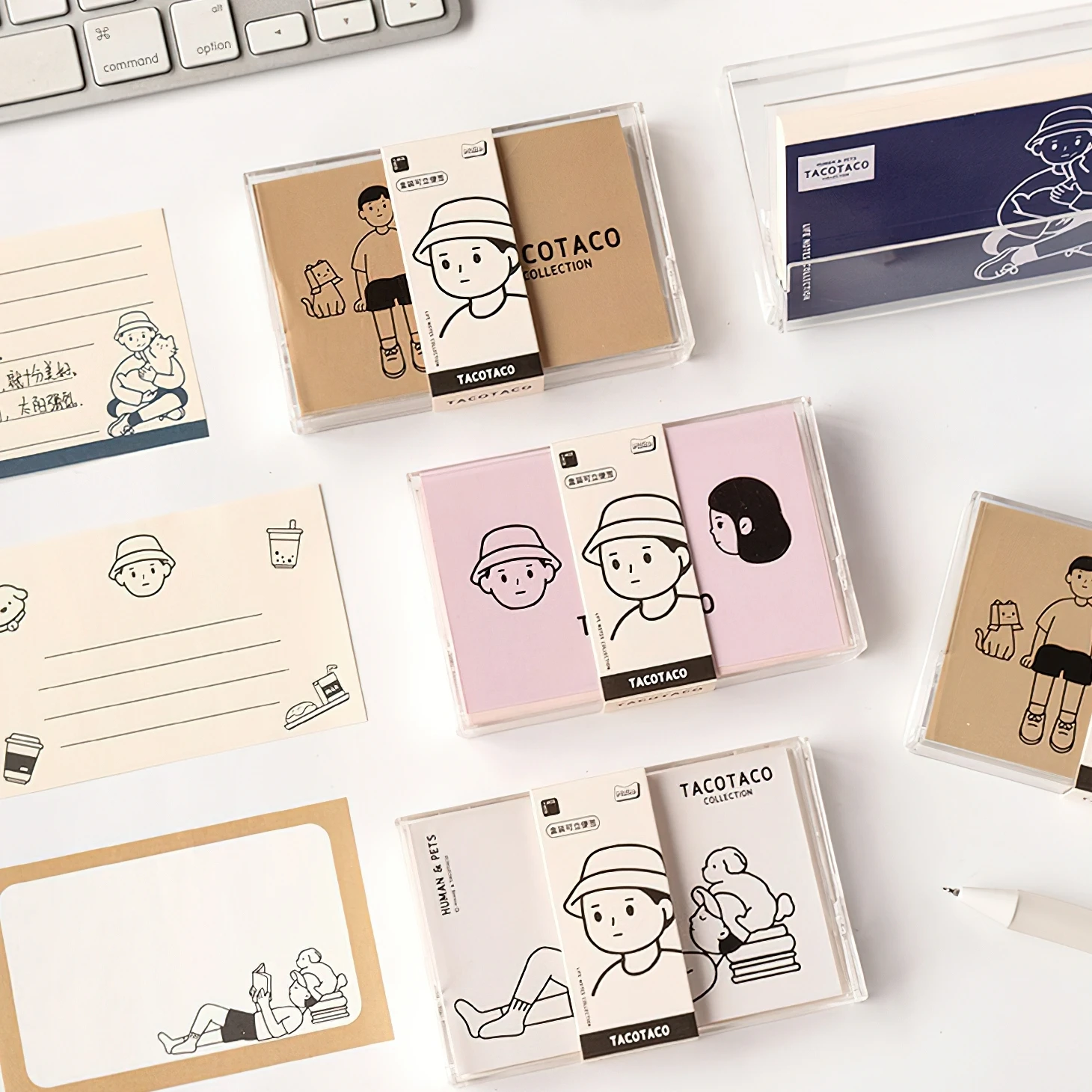 100sheets-Tacotaco-Memo-Pad-Box-Set-Standing-Holder-Cartoon-Life-Desk ...