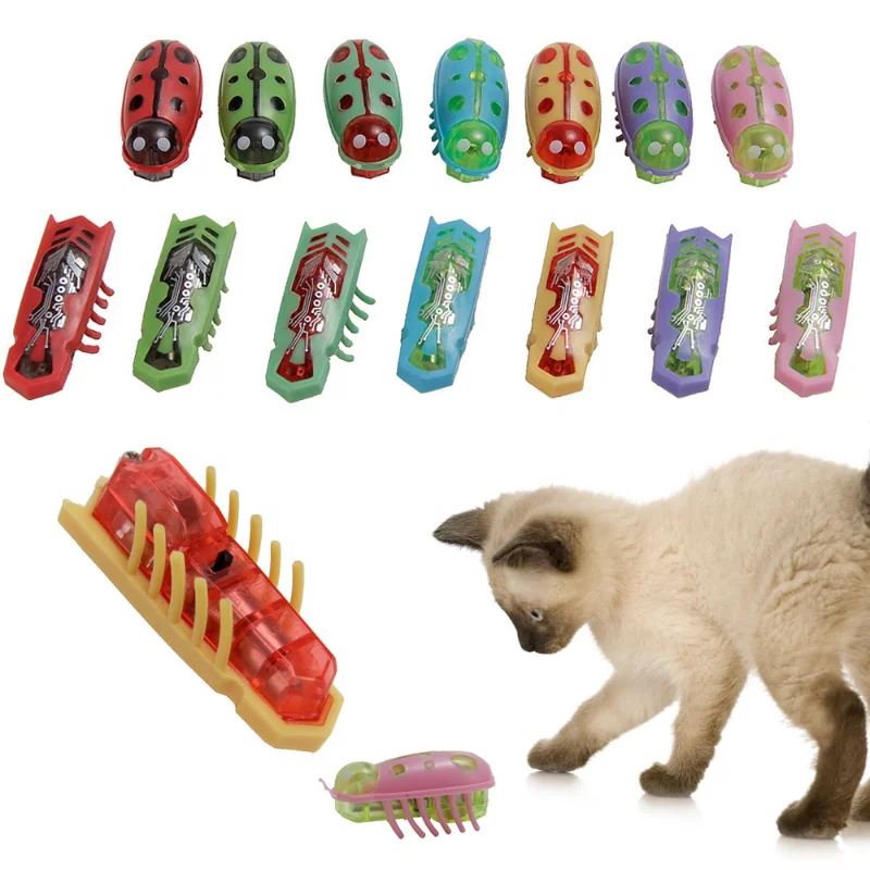 1PC-Electric-Bug-Cat-Toy-Automatic-Flip-Battery-Operated-Pet-Dog-Beetle ...