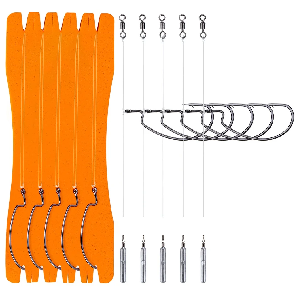 5pcs-Drop-Shot-Rig-with-Offset-Hook-1-0-3-0-Fishing-Hook-Fishing-Sinker ...