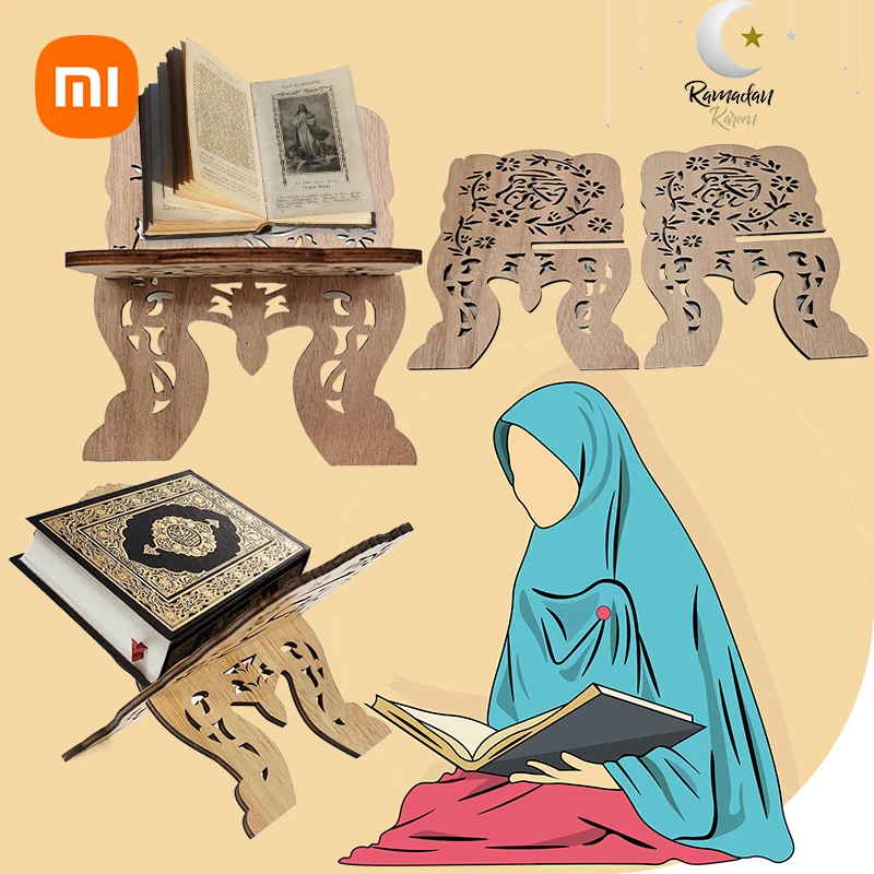 Wooden Holy Bible Prayer Book Stand Holder Shelf Eid Mubarak Ramadan ...
