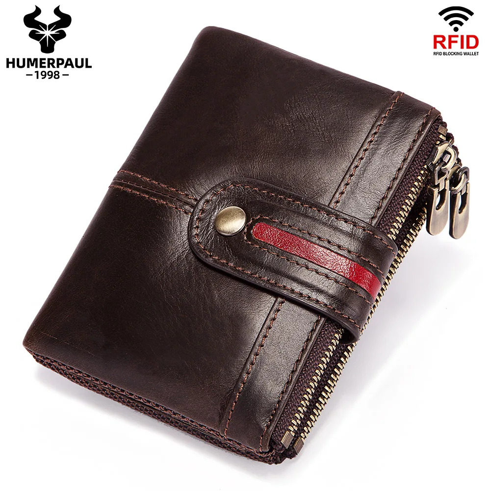 HUMERPAUL-Genuine-Leather-RFID-Protection-Wallet-for-Men-Short-Multi ...