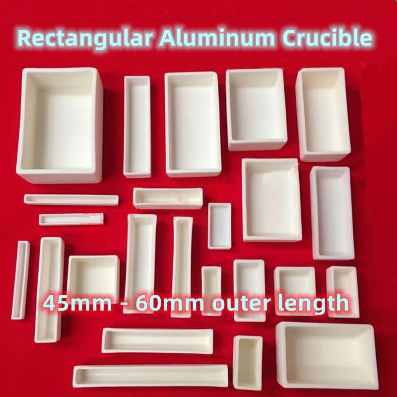 Small Rectangular Aluminum Boat 45*8mm, 50*20mm, 52*25mm, 60*30mm Square Al2O3 99% Purity ...