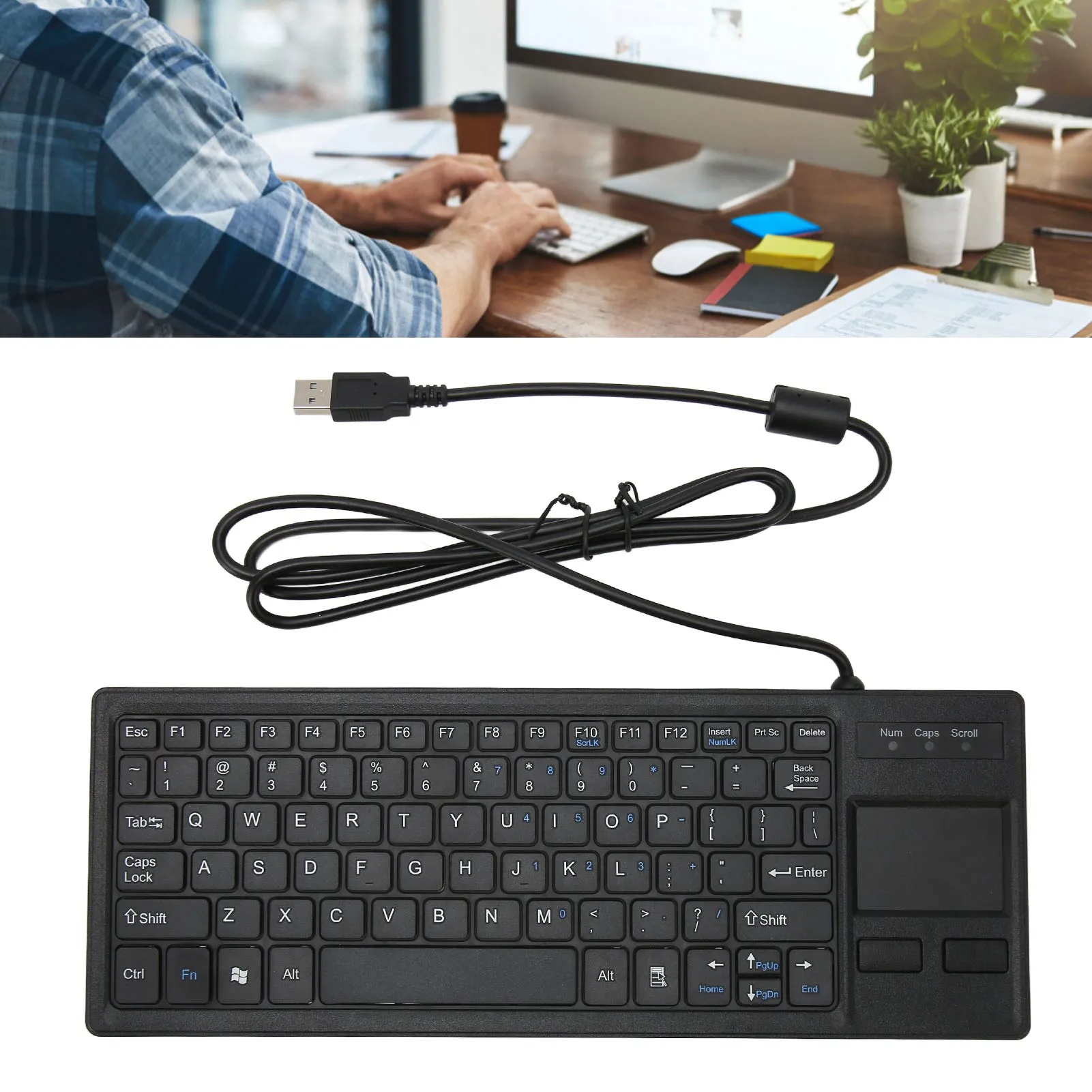 Wired-Keyboard-K-800-Keyboard-with-Touchpad-Wired-Thin-Mini-Compact ...