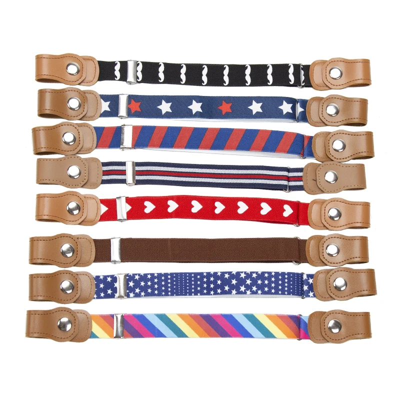 New Child Kids Buckle-Free Elastic Belt No Buckle Stretch Belt for Boys ...
