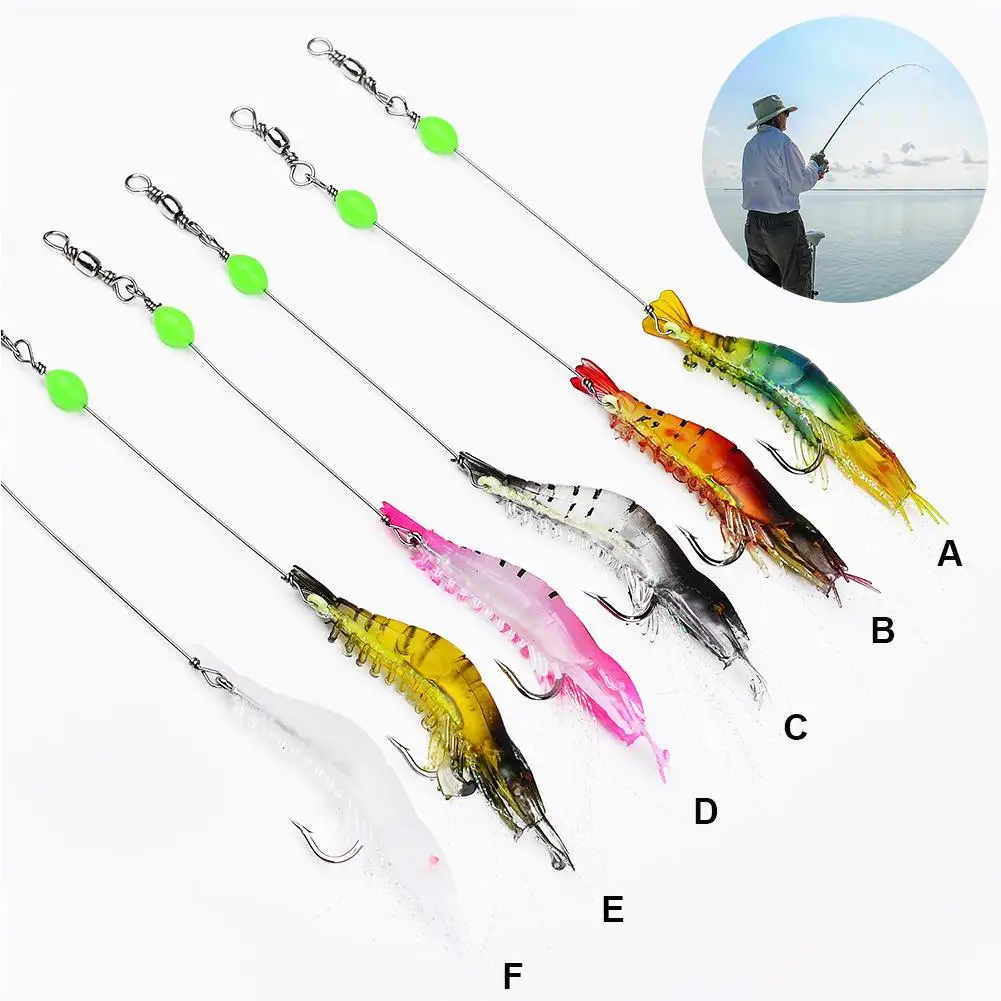6Pcs-lot-7cm-5-8g-Silicon-Shrimp-Fishing-Lure-Luminous-Soft-Fishing ...