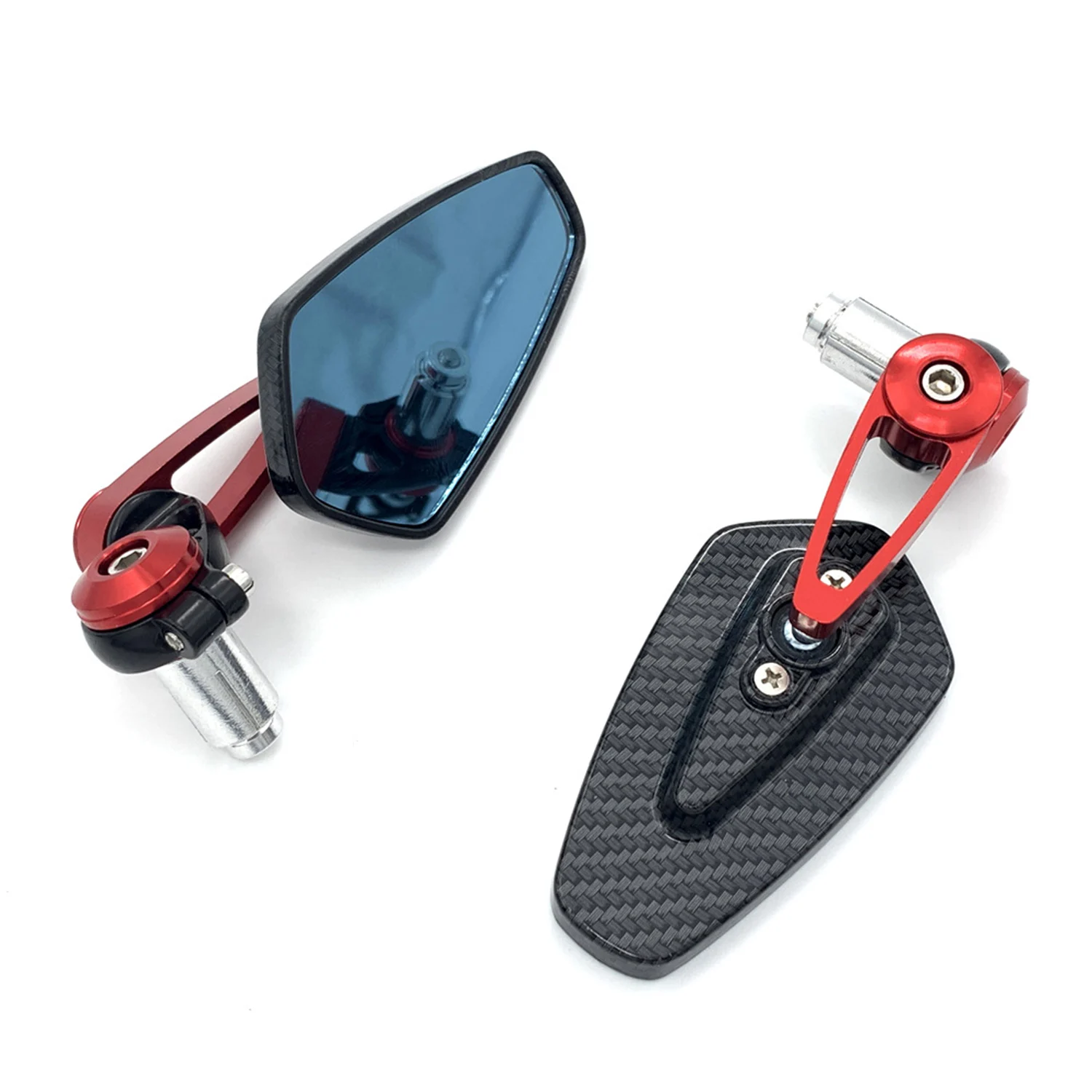 1pair Motorcycle Rearview Mirror Carbon Fiber Pattern Handlebar