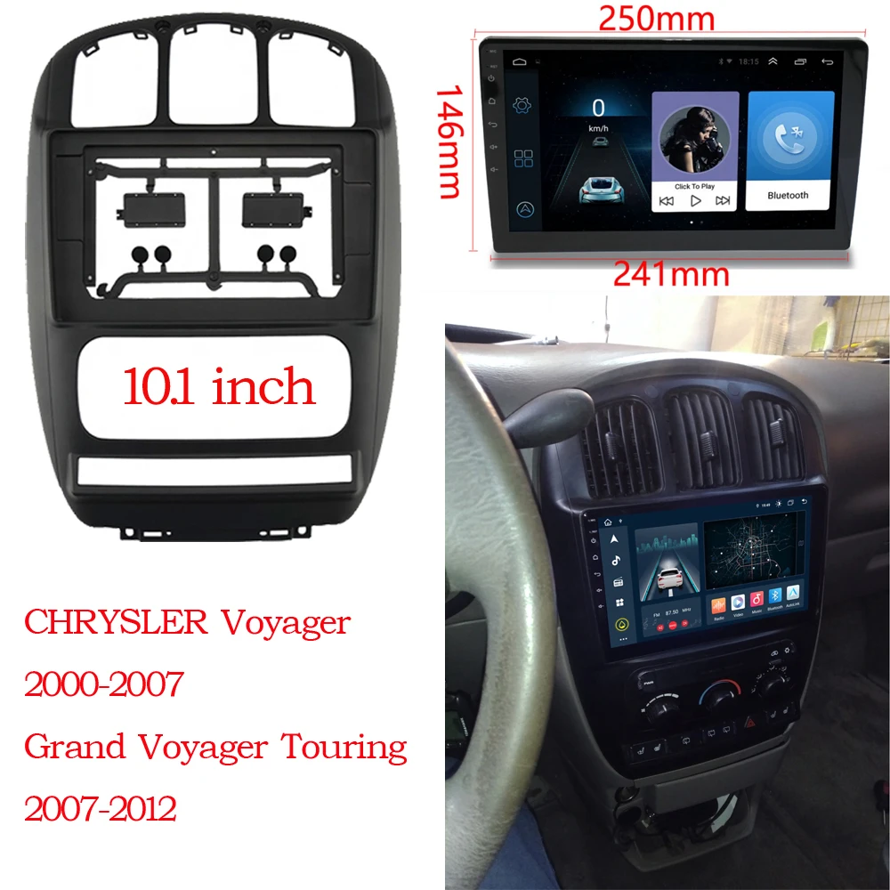 9 Polegada/10.1 Polegada Painel De Rádio Do Carro Fáscia Para Chrysler Voyager 2000-2007 Kit ...