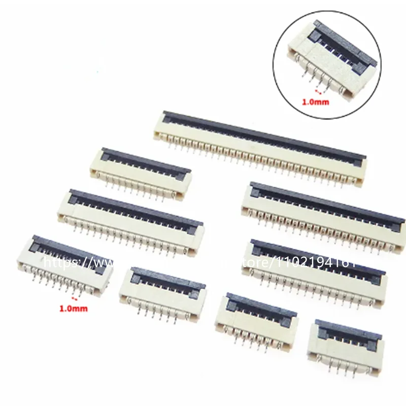 10pcs-0-5mm-1mm-Pitch-FPC-FFC-Under-Clamshell-Socket-Flat-Cable ...
