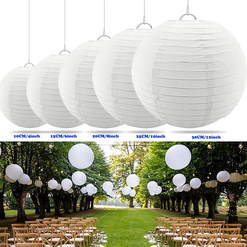 5-10-20pcs-Round-Chinese-Paper-Ball-Lampion-Hanging-White-Wedding ...