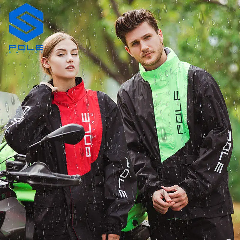POLE-Motorcycle-Raincoat-Waterproof-Breathable-Reflective-Raincoat-Rain ...