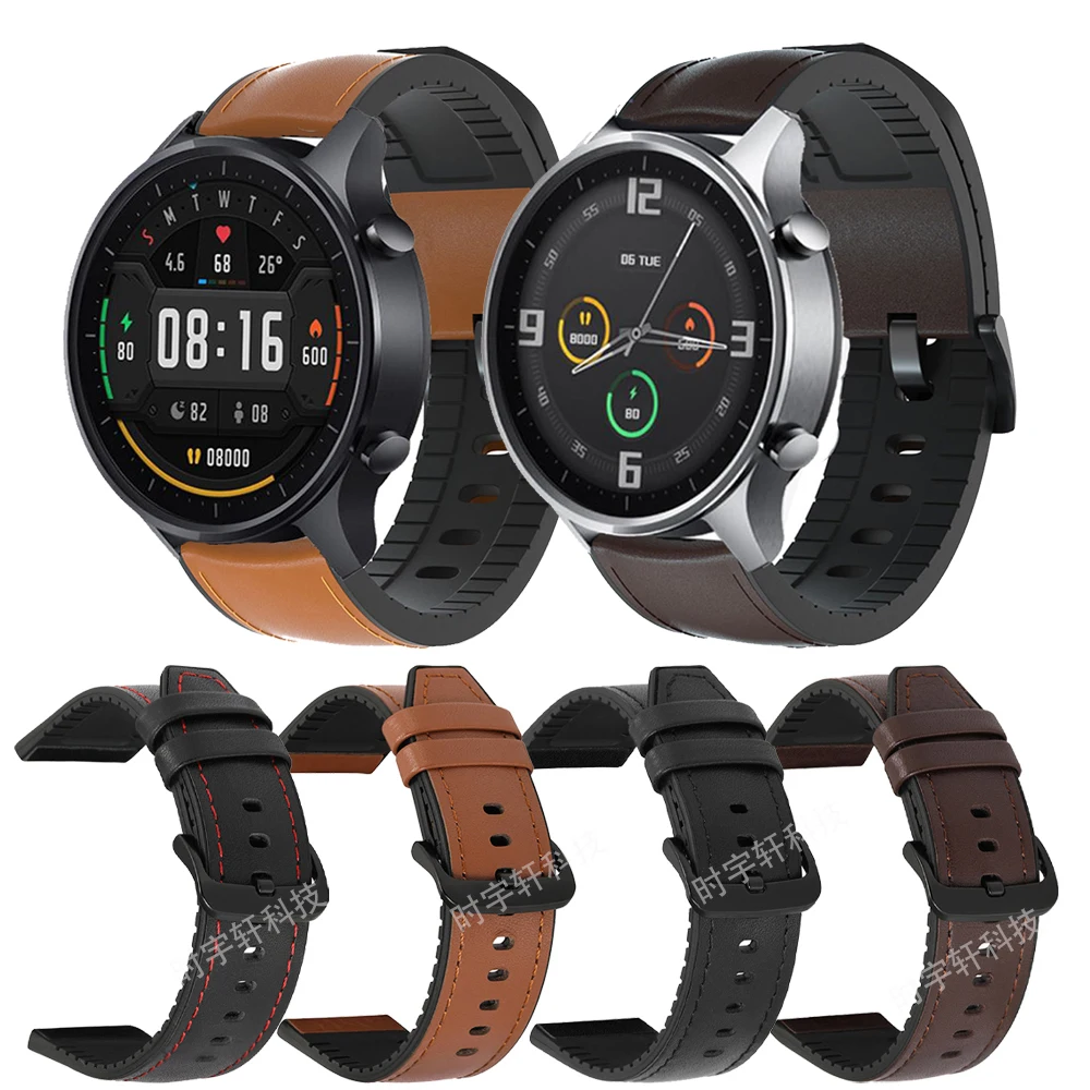 SmartWatch Strap For Xiaomi Watch Color 2 Silicone Leather Band 22mm ...