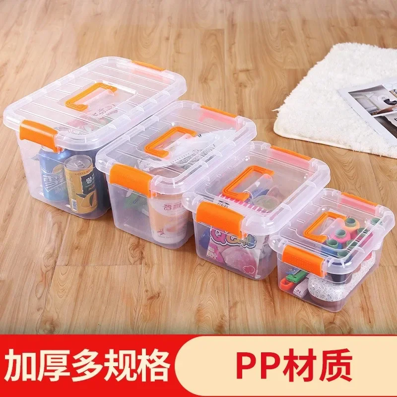 Household-Simple-Portable-Transparent-Storage-Box-Covered-Plastic-Storage-Box-Toys-Clothes ...