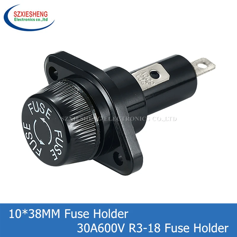 10*38MM Fuse Holder R3 18 Fuse Holder 30A600V PCB Panel Mounting High ...