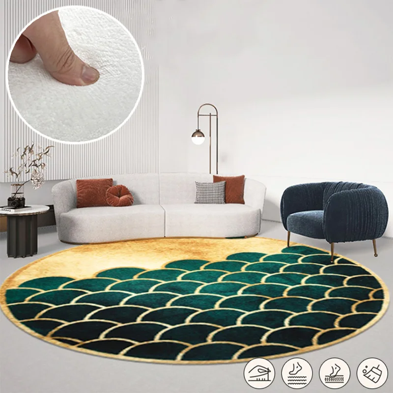 Green-Luxury-Round-Carpets-for-Living-Room-Sofa-200x200-Home-Large-Area ...