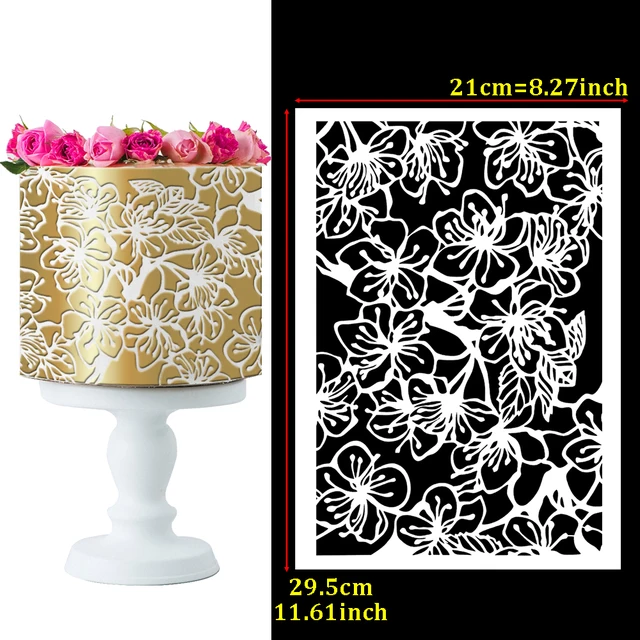 New Cake Stencil Templates Flowers Design for Wedding Birthday Party ...