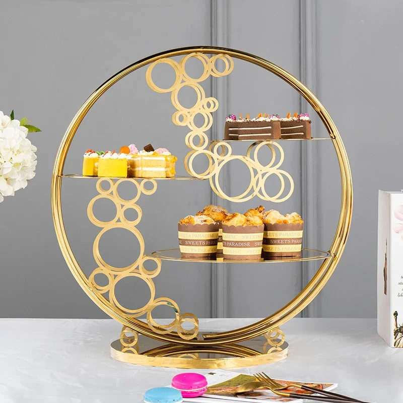 Dessert-table-decorations-Gold-Dim-sum-display-rack-Creative-cake-rack ...