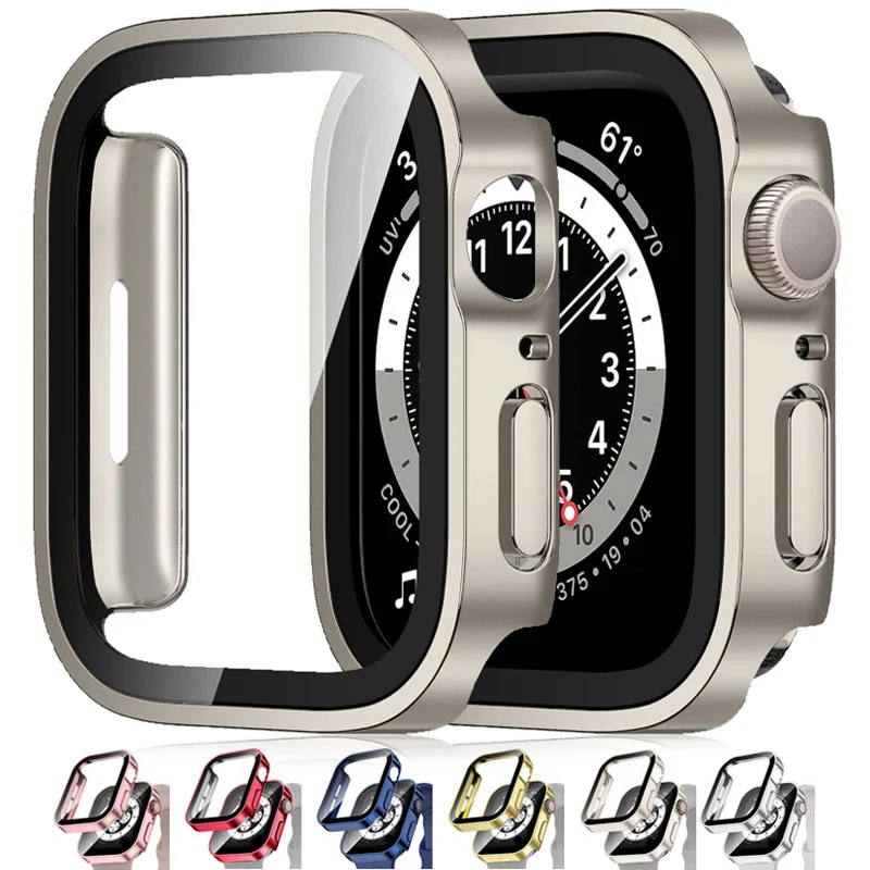Tempered-Glass-Cover-for-Apple-Watch-Case-45mm-41mm-44mm-40mm-Screen ...