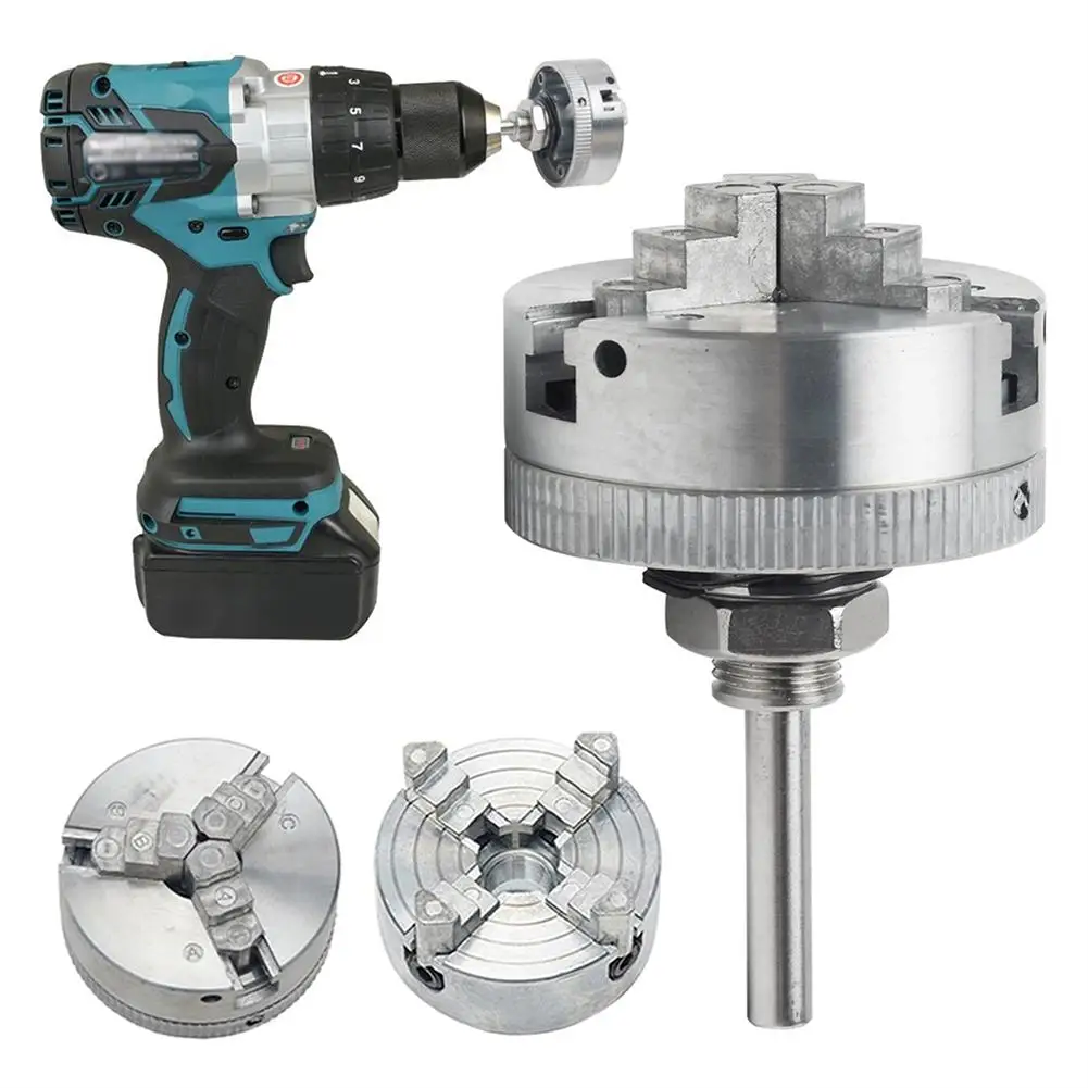 Wood Lathe Chuck 1x8 Tpi 4-Jaw Lathe Chuck Kit, Zinc Alloy Self ...