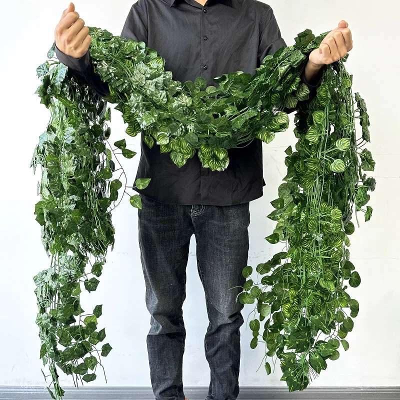 210CM-Hot-Artificial-Plants-Rattan-Creeper-Green-Leaf-Ivy-Vine-for-Home ...