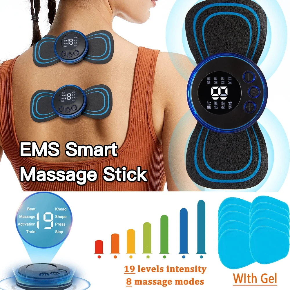 Neck Massager EMS Muscle Stimulator Gel Cervical Relief Pain Relax Back ...
