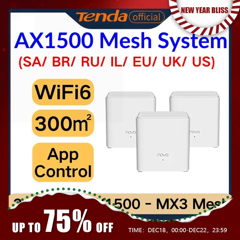 Tenda-Nova-MX3-AX1500-Mesh-WiFi-6-System-300-WiFi-6-Mesh-System-Gigabit ...