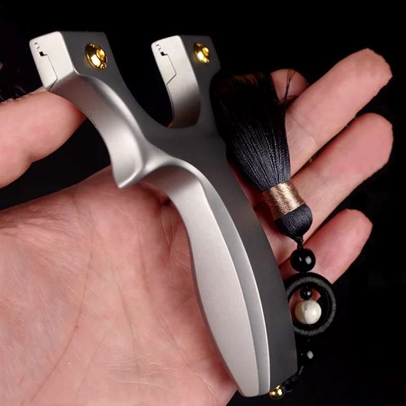 Outdoor-Hunting-Shooting-Titanium-Alloy-Slingshot-Short-Pull-high-Power ...