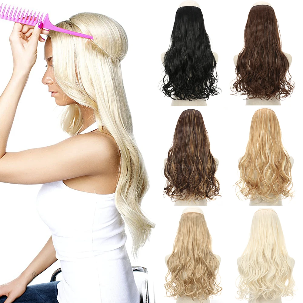 MERISIHAIR-Long-No-Clips-Invisible-Wire-Hair-Extensions-16-22-32 ...