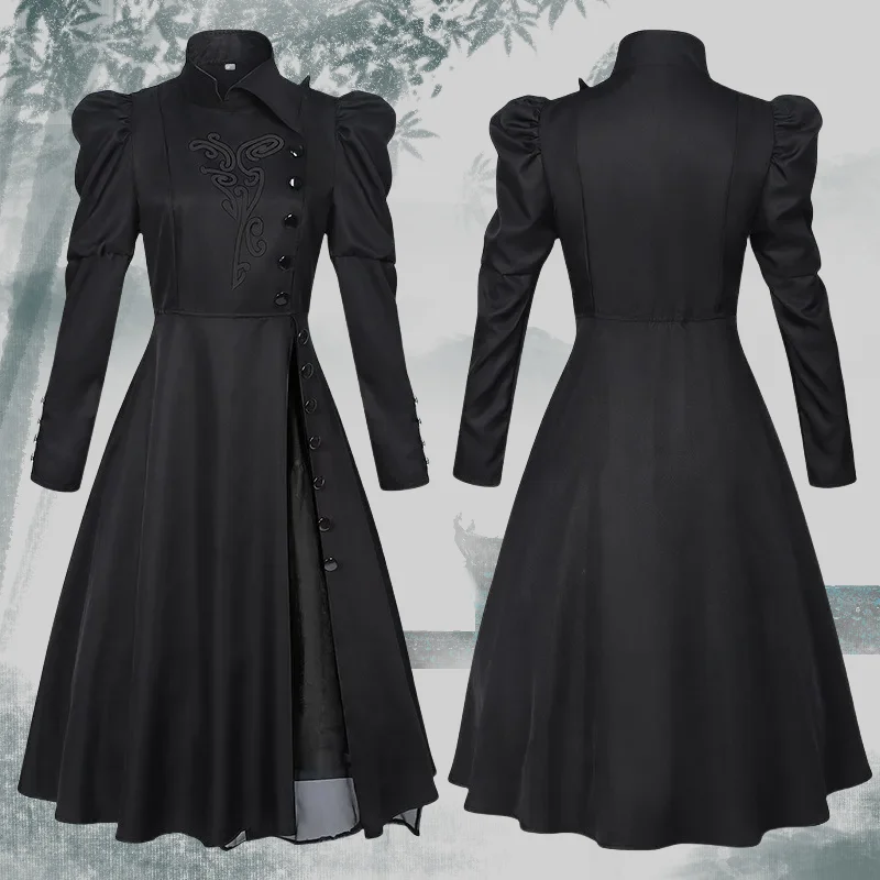 Wicked Witch Elphaba Cosplay Wizard Black Long Dress Cloak Hat Full Set ...