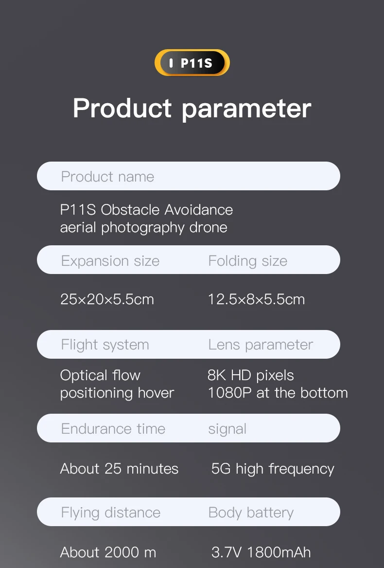 Xiaomi P11S Drone 8K 5G Professional High-Definition Aerial Photography Dual-Camera ...