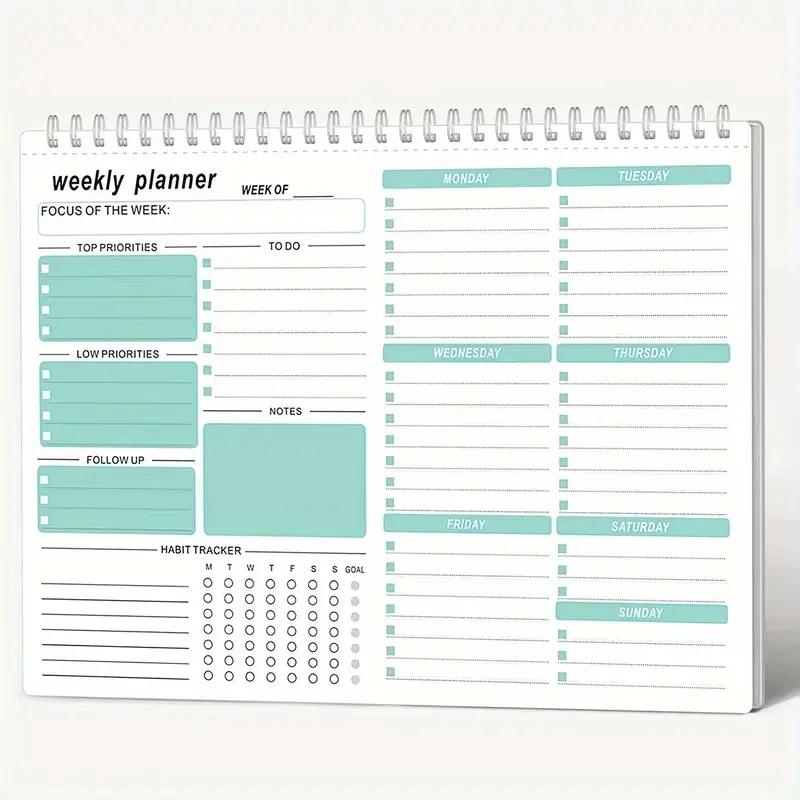 1pc Weekly Goals Schedule Planner To Do List Notebook Calendars ...
