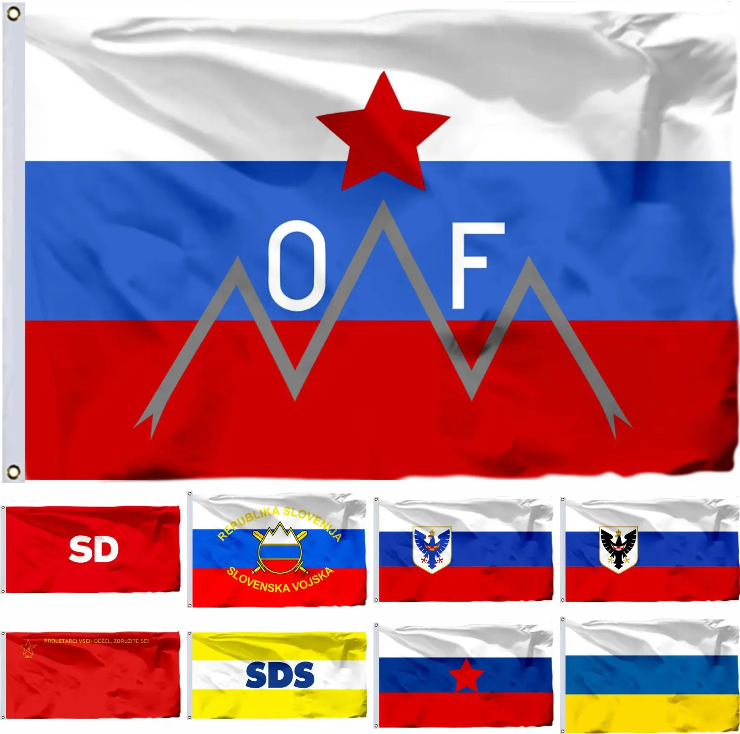 Slovenia Liberation Front Flag Home Guard and Armed Forces 3x5ft Social ...
