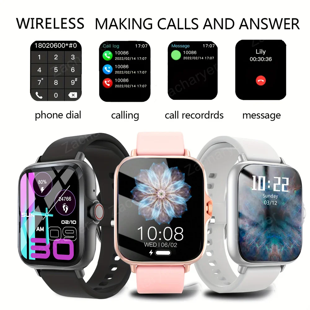New-Smart-Watch-Wireless-Call-Dial-Multi-Dial-Multiple-App-Alerts ...